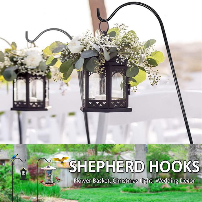 Heavy Duty Shepherd Hooks Dropship Double Shepherd Hooks For Outdoor,