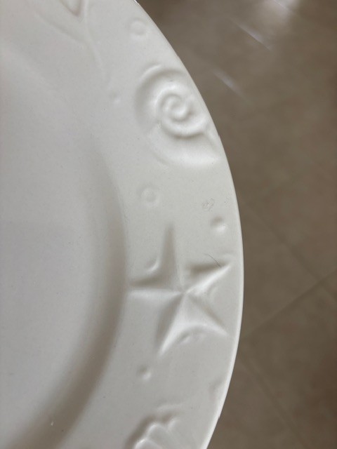 Thomson Pottery Seashells Dinner Plates Set of 4 White Coastal EUC 10 3 ...