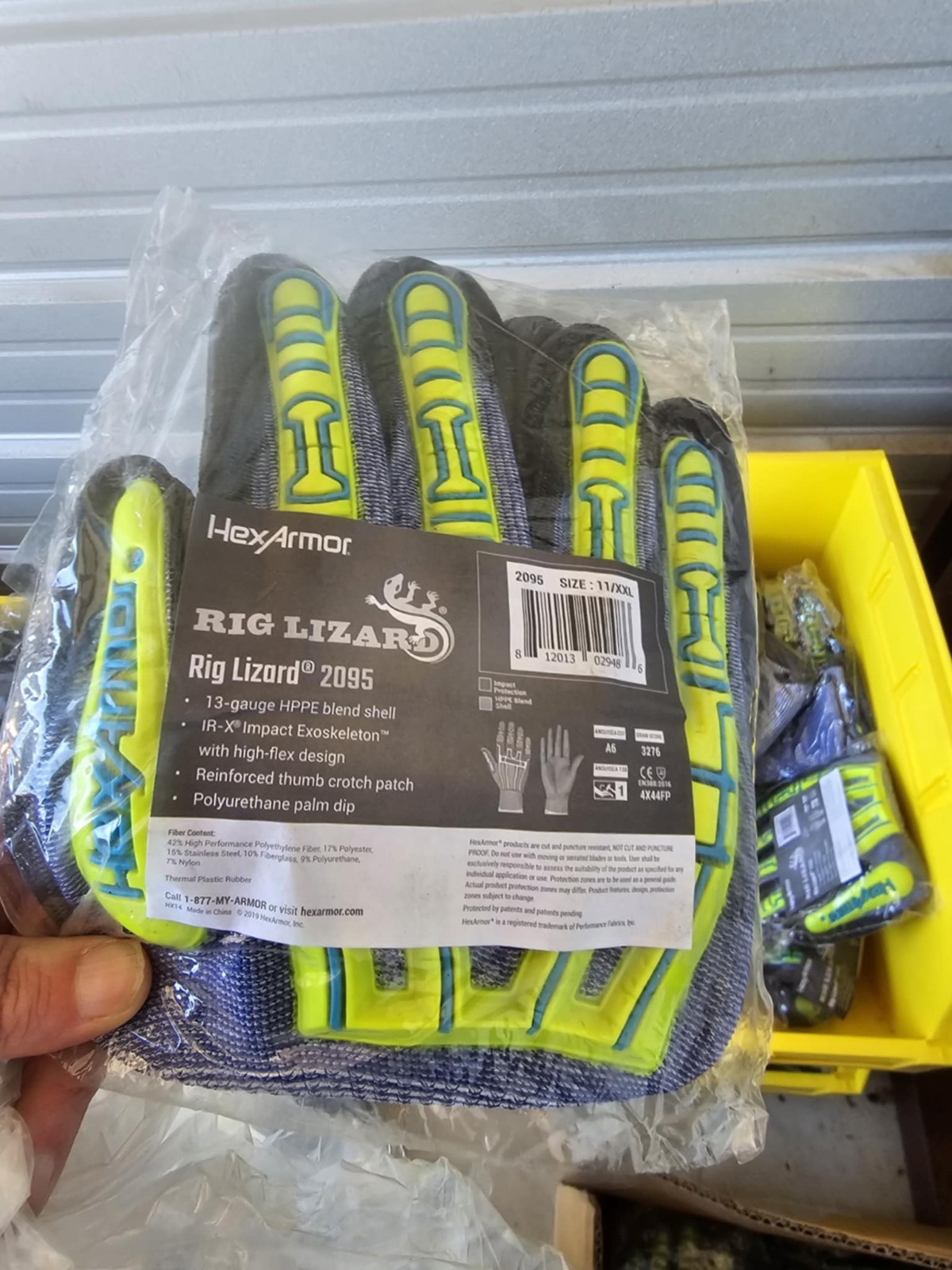 HexArmor 2095 Rig Lizard Thin Lizzie Glove ANSI Cut A6 Impact Resistant ...