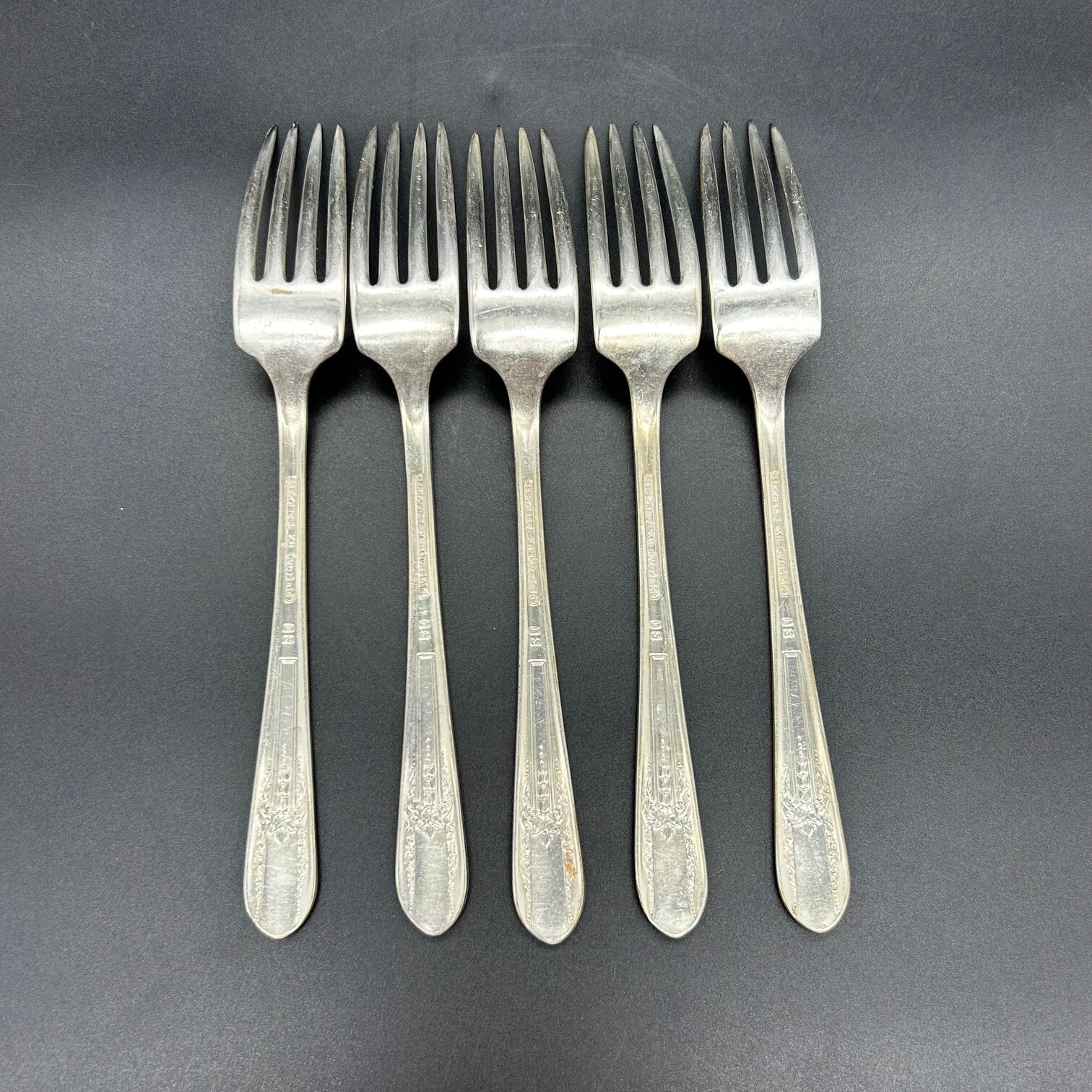 Vtg Wm Rogers REFLECTION 1939 Silver Overlaid Plate Flatware Forks Set ...