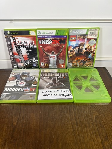 Official OEM Microsoft Xbox & 360 Empty Replacement Game Cases Set Lot ...