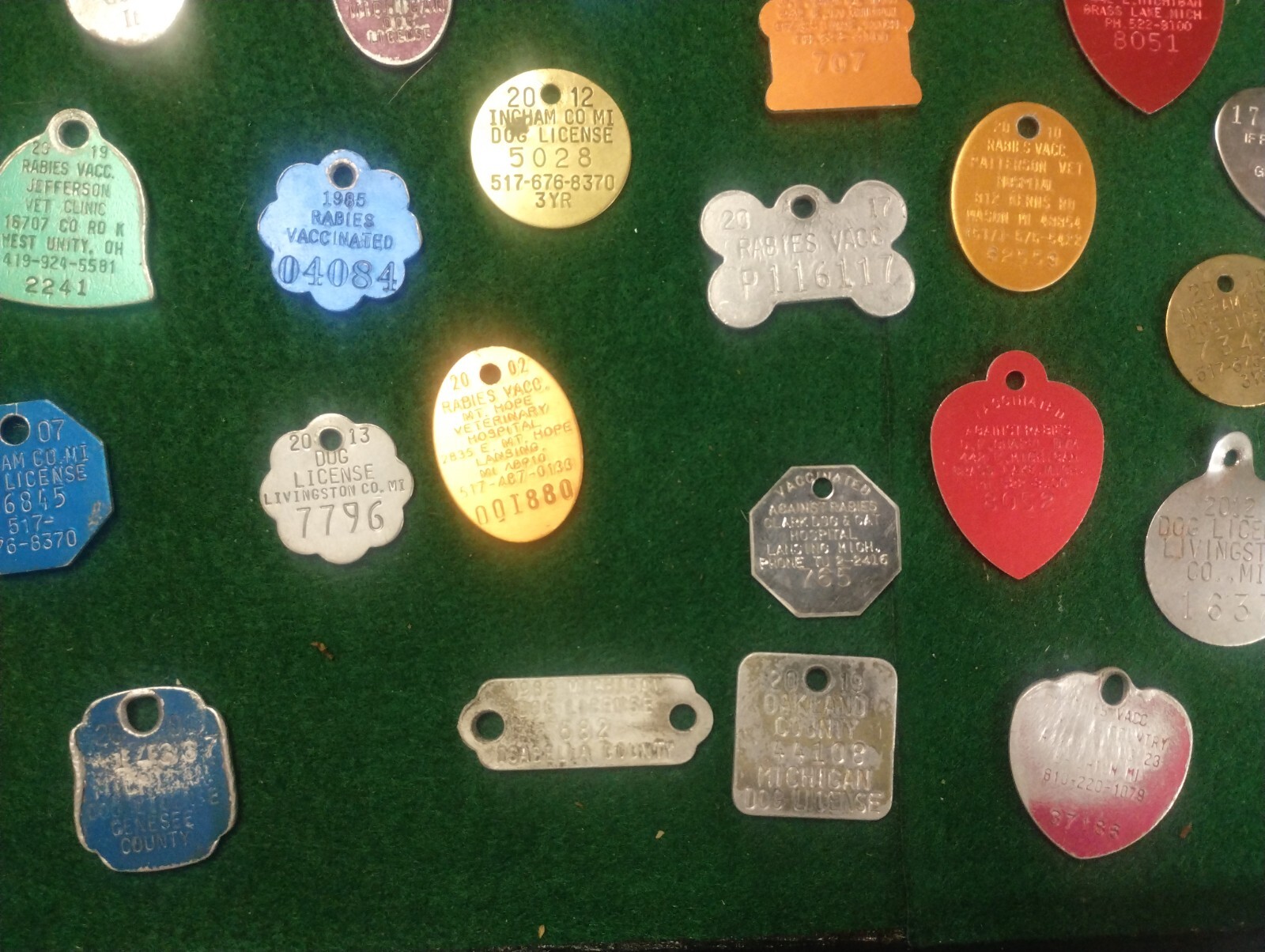 30 PLUS VINTAGE MICHIGAN DOG NAME TAG LICENSE COLLAR | eBay