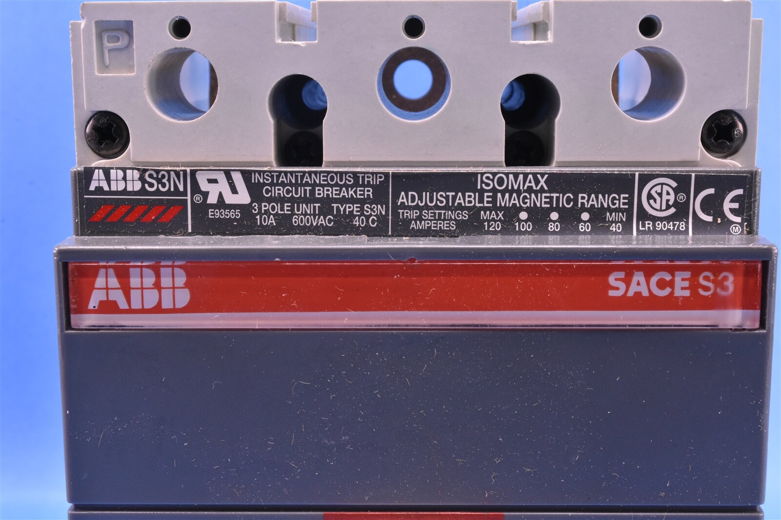 ABB Sace S3 ISOMAX 10A 600V Adjustable Range 3-Pole Instant Trip ...