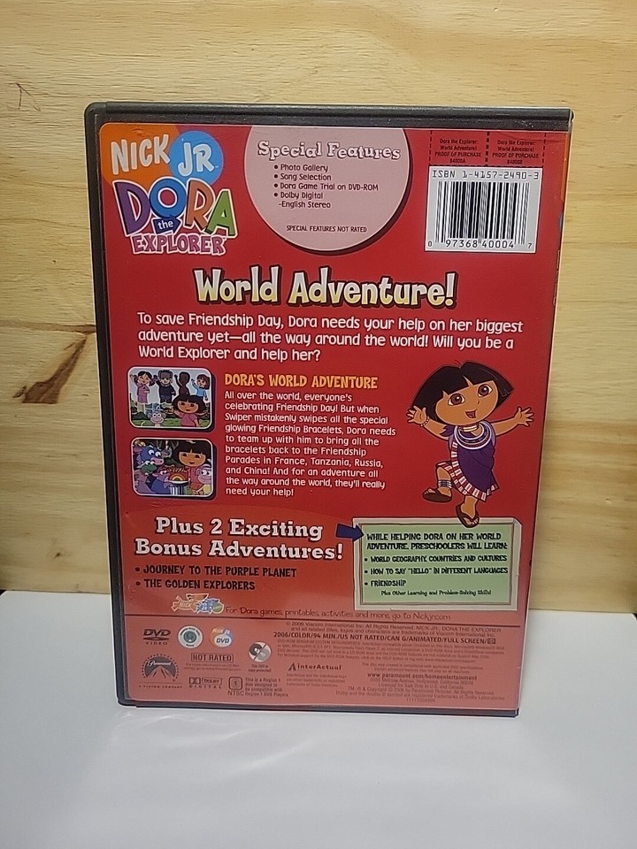 Nick Jr. Dora The Explorer World Adventure DVD 2006 Bonus Adventures ...