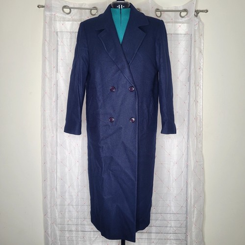 Vtg Mario De Pinto MDP Navy Blue 100% Pure Wool Warm Heavy Overcoat ...