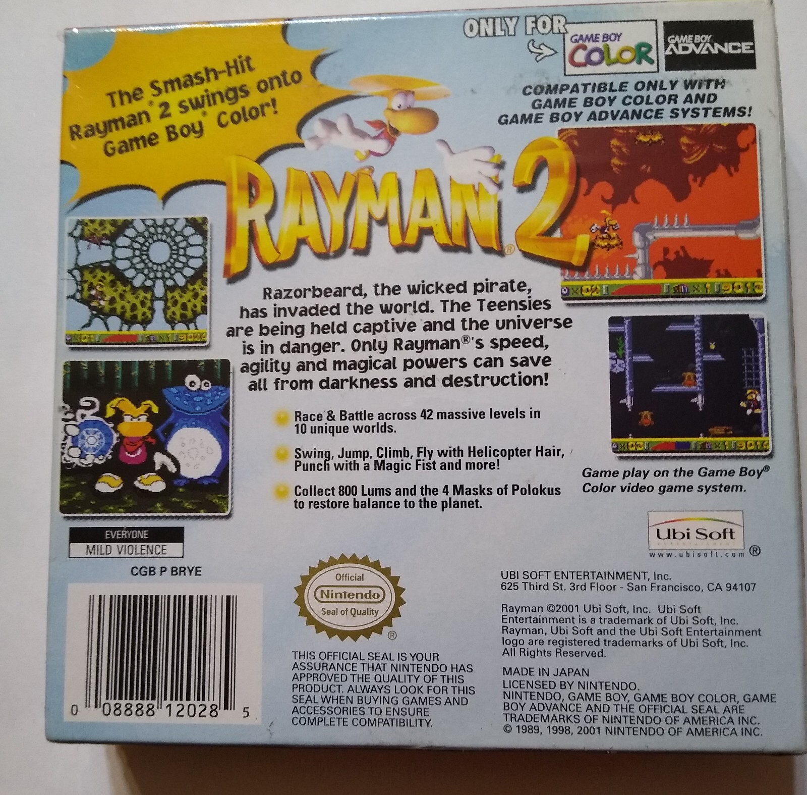Rayman 2 (Nintendo Game Boy Color, 2001) for sale online | eBay