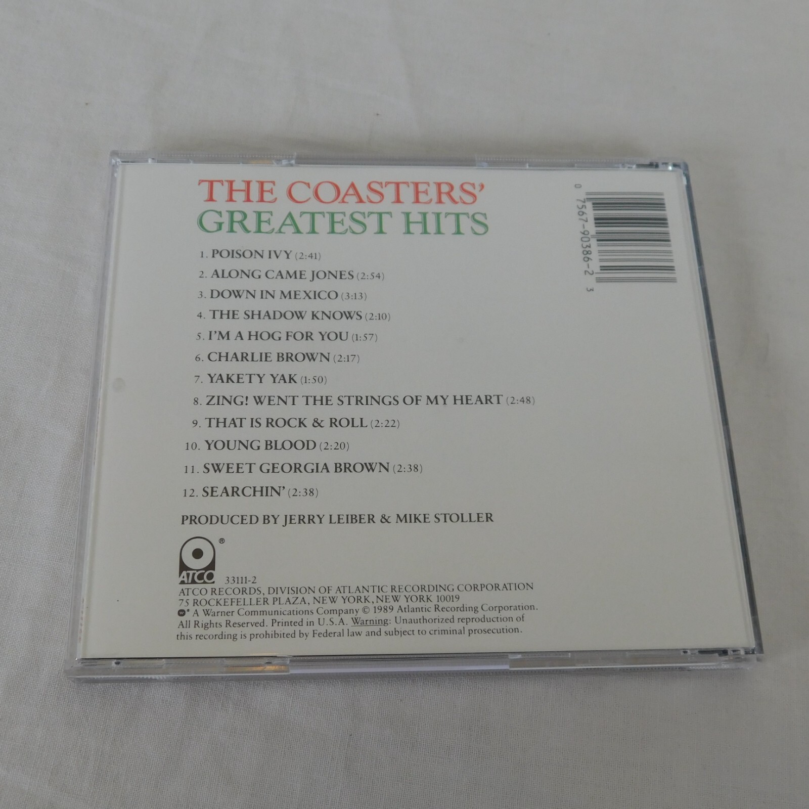 The Coasters Greatest Hits CD 1989 Warner Brothers Rock n Roll R&B Doo ...