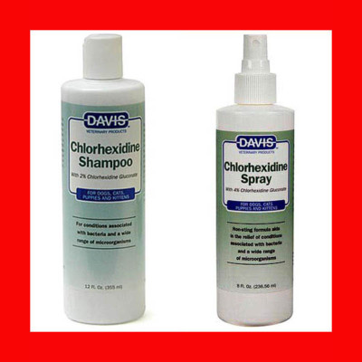Davis Chlorhexidine Medicated Shampoo 12 oz + Chlorhexidine Medicated ...