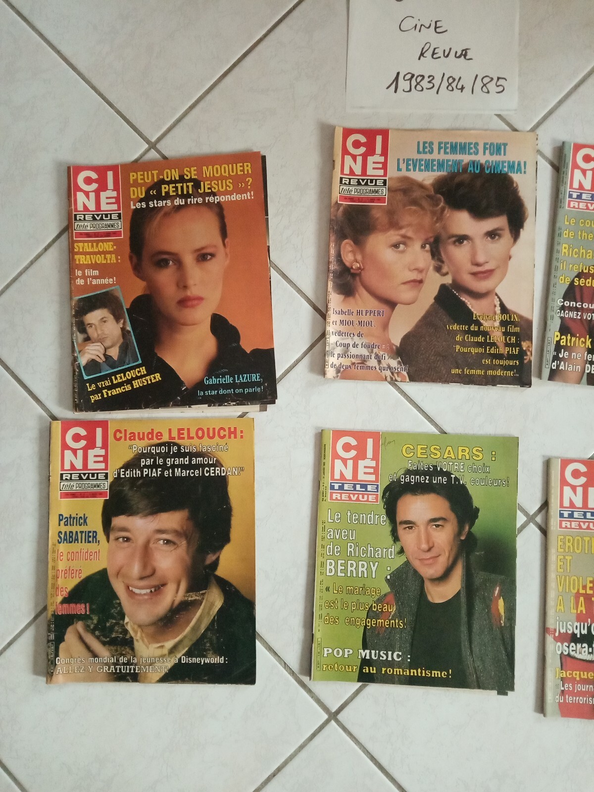 1983/1985 LOT 6 magazines CINÉ REVUE TÉLÉ PROGRAMMES Cinéma tv-berry ...