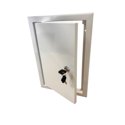 Lockable Metal Access Panel Inspection Door White - Keys Included - All ...