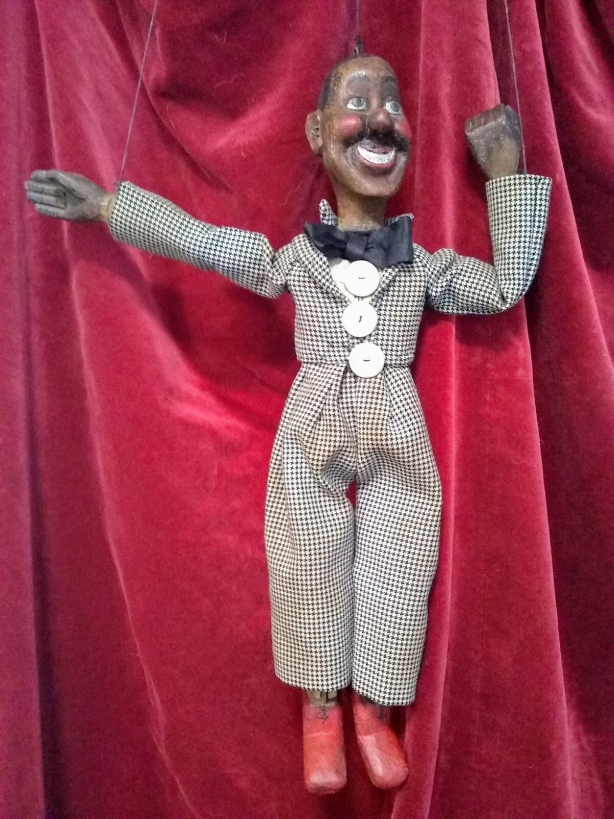Original British Hand Carved Wooden Marionette Puppet, Excellent ...