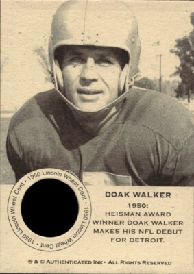 #B1R2C68 DOAK WALKER 1950 Cent Coin Collector Trade Card | eBay