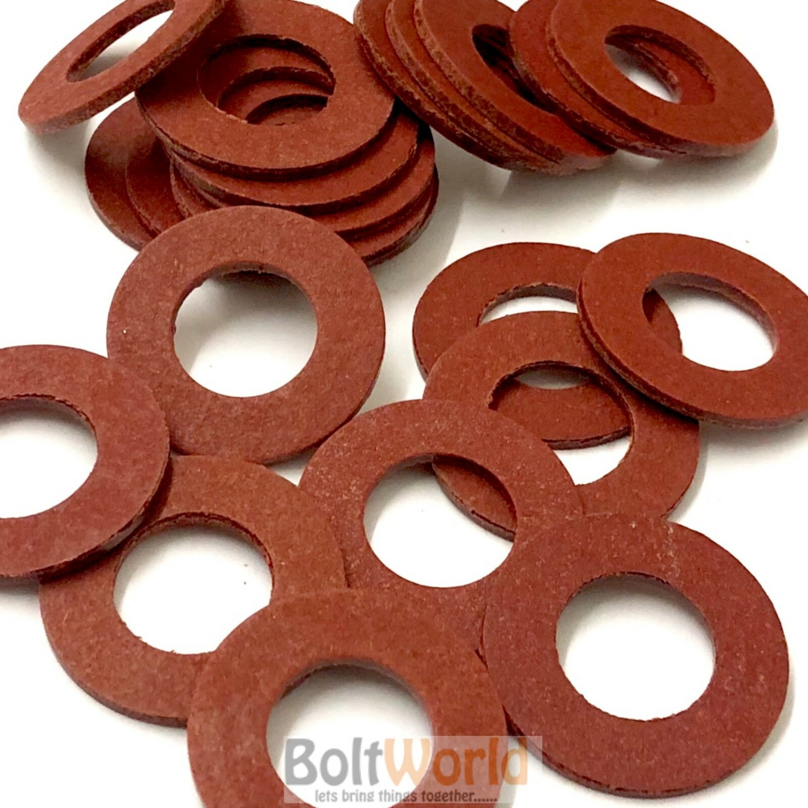 RED FIBRE FLAT SEALING WASHER, WASHERS M2.5 M3 M4 M5 M6 M8 M10 M12 M16 ...