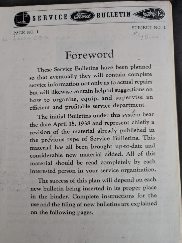 Ford 1938 - 1947 Service Bulletins | eBay