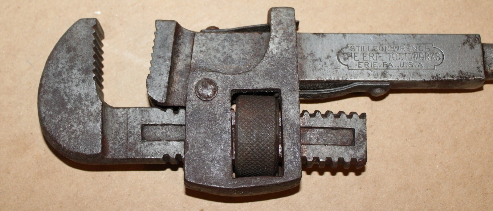 STILLSON Pipe WRENCH The Erie Tools Works Erie PA, USA Odd Handle or No Wood? GC | eBay