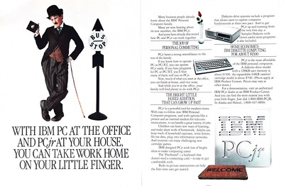 1984 IBM COMPUTER Genuine Vintage 2-PAGE Print Ad Home PC jr Charlie ...
