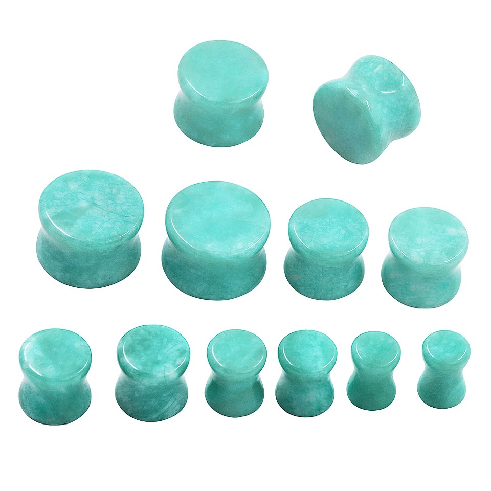 Natural Stone Ear Plugs Ear Gauges Double Flares Flesh Tunnels Saddle ...