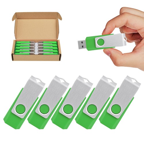 USB 2.0 Green 64GB 5 Pack USB Flash Drive Metal Swivel Style Flash ...