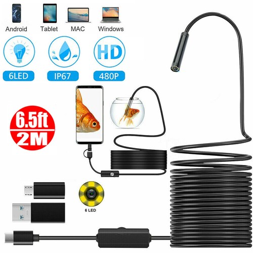 3in1 Borescope Endoscope 6LED Inspection Scope Camera For Android Cell ...