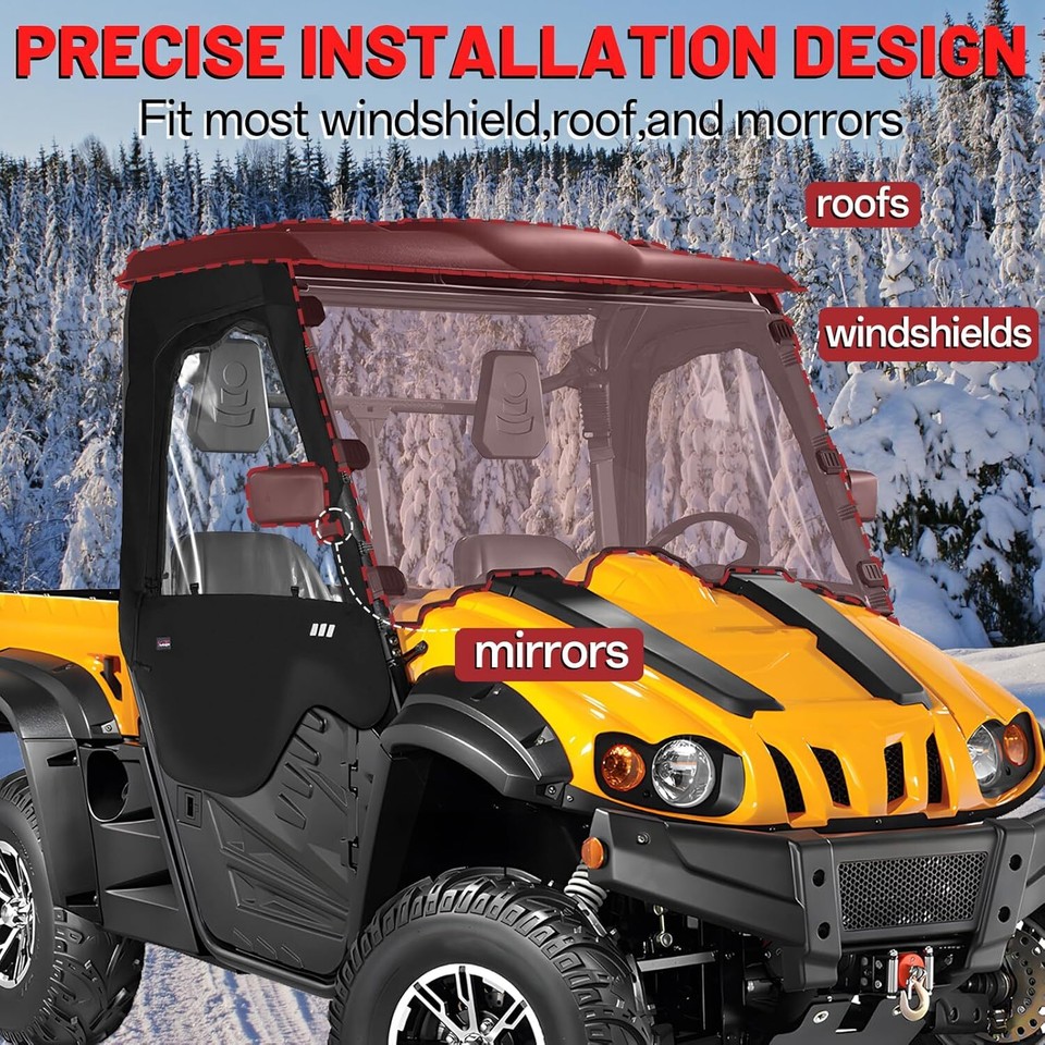 Soft Cab Enclosure Side Doors Kit For Hisun 500 700 Coleman 500 700 ...