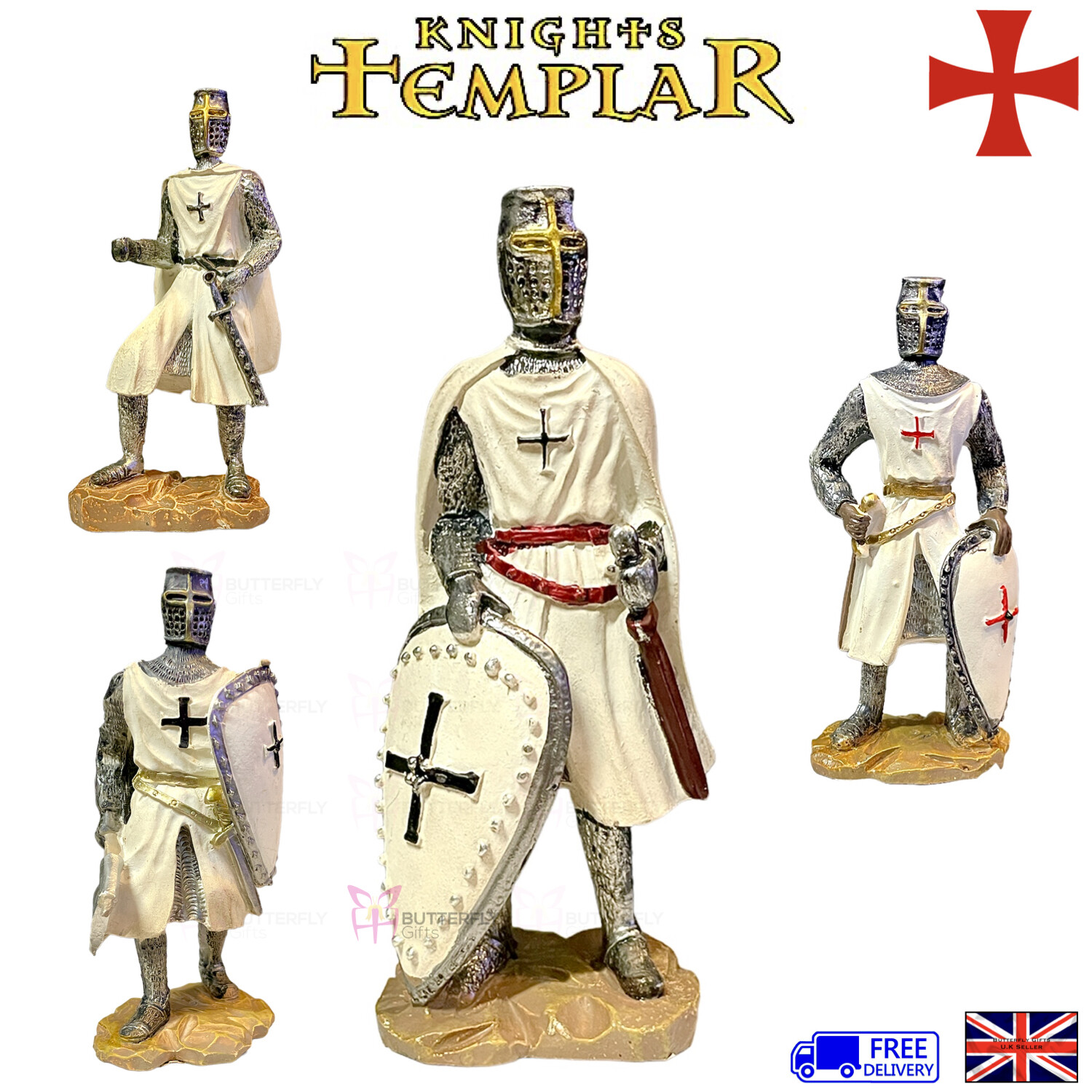 Knight Templar Crusader Figures Assorted Designs Battle Made From Resin ...