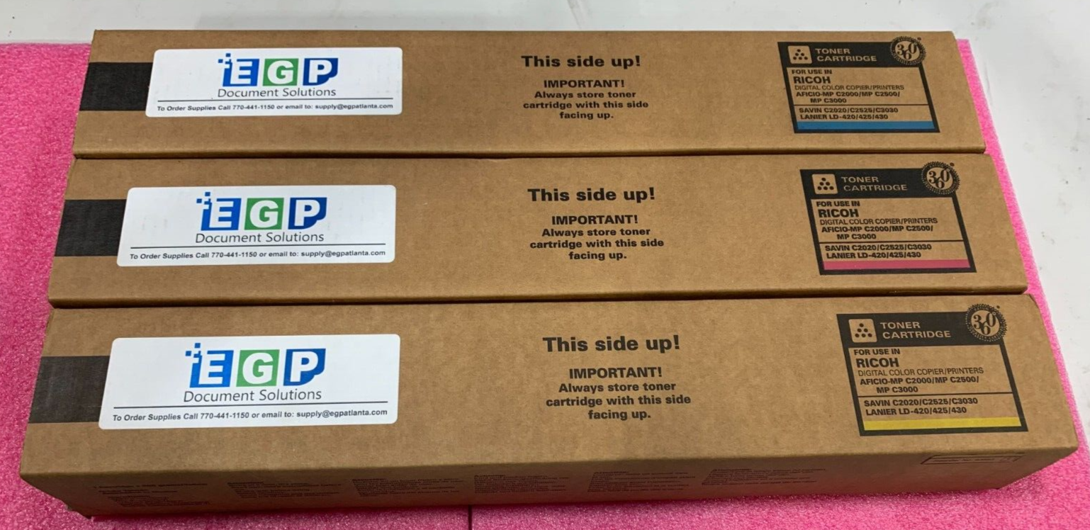 Lot Of 3 EGP For Ricoh Savin Lanier MP C3000 Toner Cartridge Cyan ...