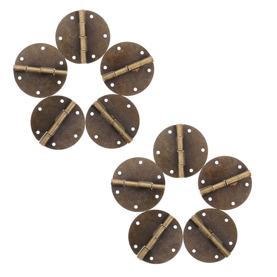 10pcs Cabinet Door Hinges, Small Round Metal Folding Hinges for DIY ...