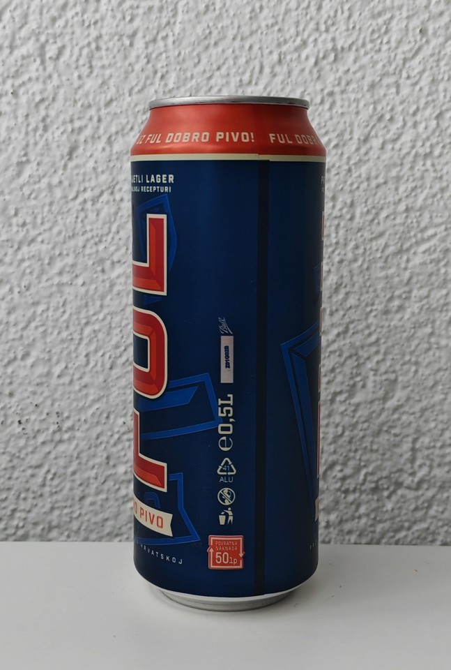 Empty 2021 Ful' Dobro Pivo Beer can; 500 ml; BOTTOM (Osijek Brewery ...