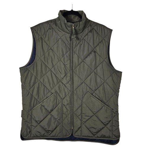 J.Crew Authentic Outwear Vest L Walker Quilted Olive Green Full Zip ...
