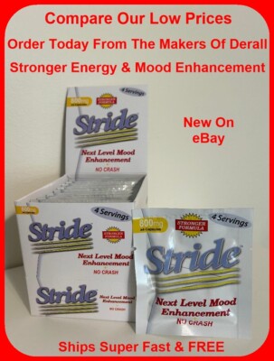Stride - Energy & Focus 800 mg - From Makers Of Derall- 4-48 Caps - Exp ...