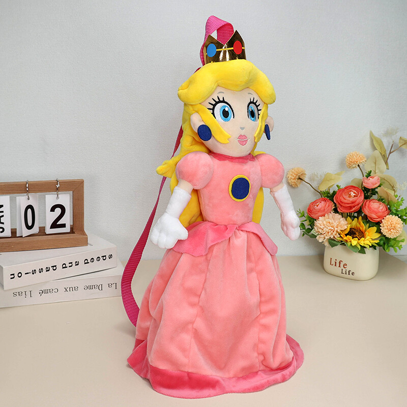 Super Mario Bros Plush Princess Peach Backpack 22" Stuffed Dolls Toys ...