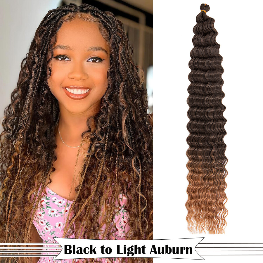 Ombre Wavy Water Wave Braids Afro Curly Crochet Braid Hair Extensions ...