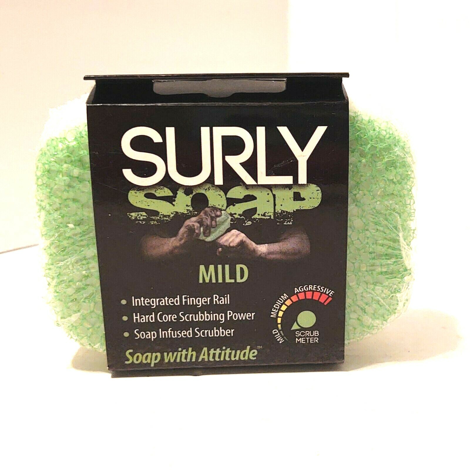 Surly Scent Mild Bar Soap Green 7.5 oz Single bar Soap infused scrubber ...