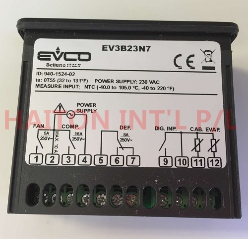 Digital Controller EVCO EV3B23N7 230V 16A for low temperature units | eBay