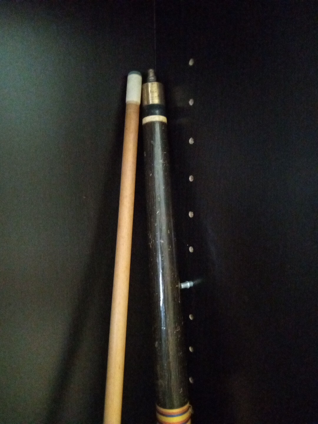 Vintage Pool Cue 57" 1/2" Total 2 Piece Pool Stick Black / Yellow | eBay