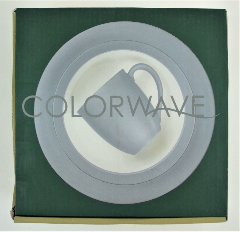 NEW Noritake Colorwave Slate 4-Piece Place Setting Stoneware Dinnerware ...