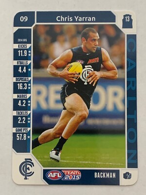2015 AFL Teamcoach Common Card 'Chris Yarran' Carlton #09 | eBay Australia