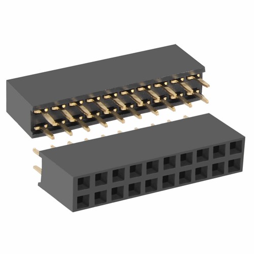 50Pcs 2.54mm Pitch 2x10-Pin Dual Row Straight Connector Female Pin ...