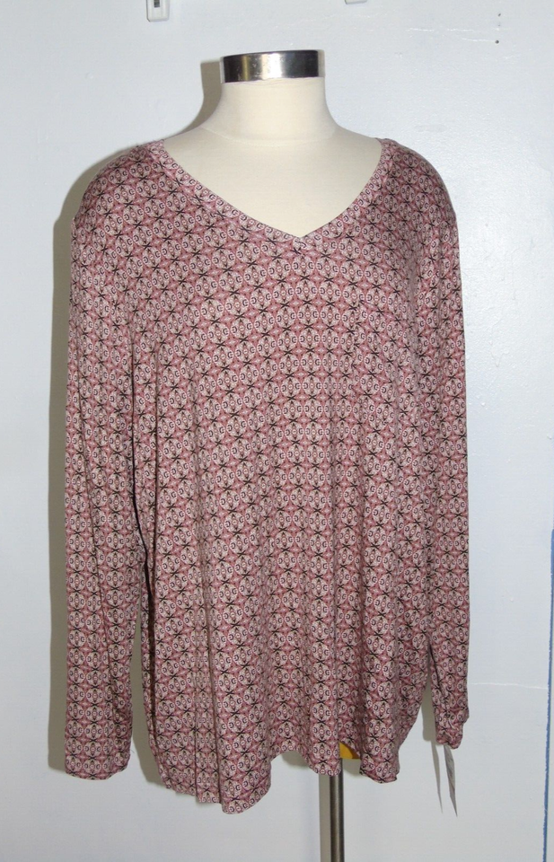 Skye's the Limit blouse Woman 3X Rose Long Sleeve Top Tunic NEW | eBay