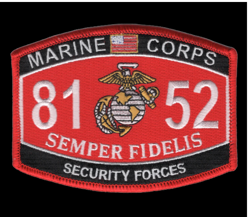 MOS 8152 SECURITY FORCES HAT PATCH CAP US MARINES VETERAN PIN UP USMC ...