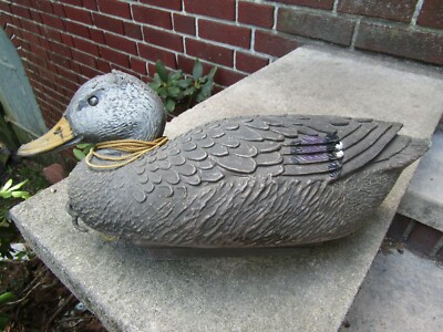 Vintage Hard Plastic Hunting Duck Decoy- Sport Plast Black Duck ~ 15 ...