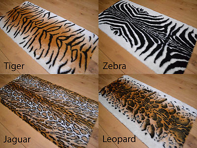Animal Design Rugs Soft Fluffy Faux Fur Bedroom Fake Skins Print Skin ...