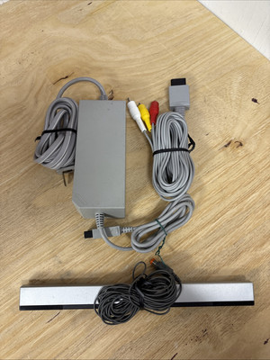 Nintendo Wii Cord Set Power Cord AV Cable Sensor Bar Bundle Genuine OEM ...