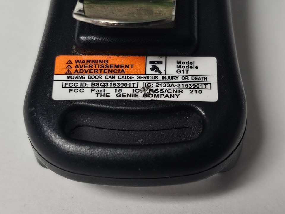 OEM Genie G1T G1T-A Black Single Button Garage Door Opener Remote ...