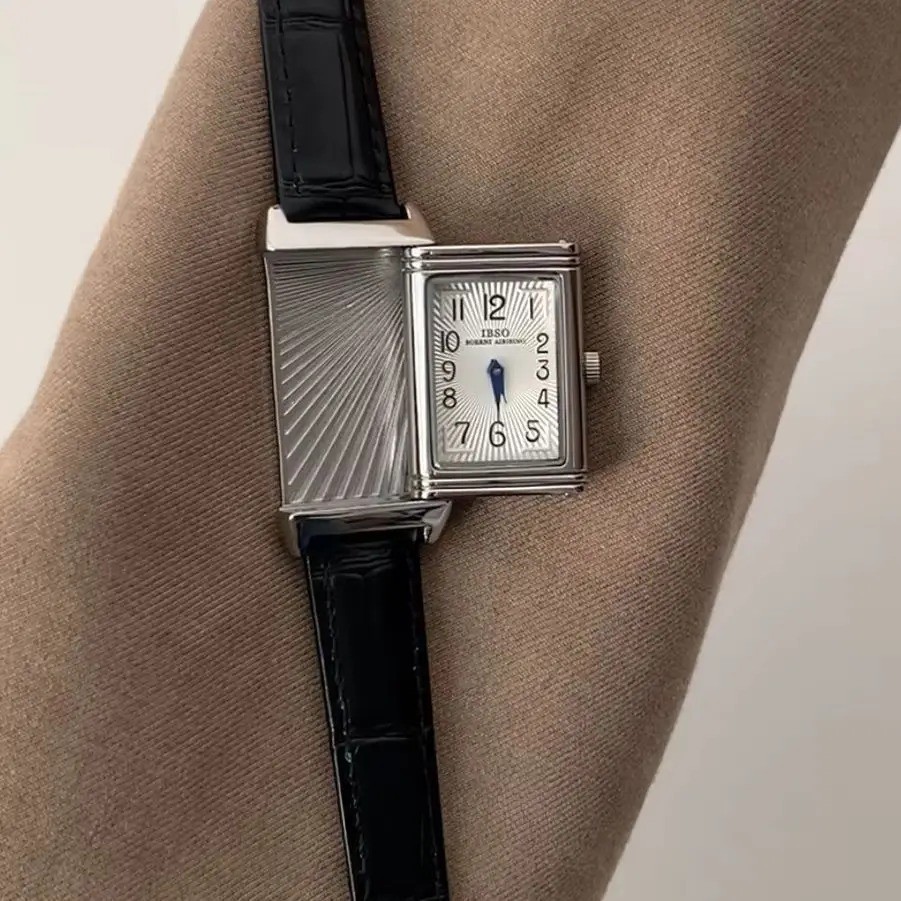 Retro Reverso Style Square Leather Quartz Watch – 2025 Slide Design ...