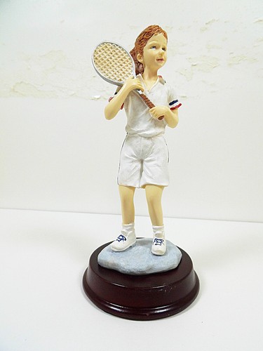 Tennis Player Girl Statue Figurine Alabaster Sports Statues Wood ...