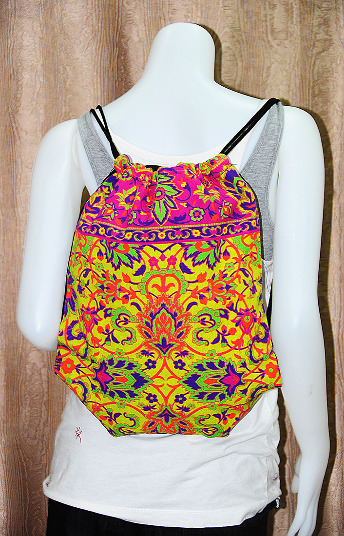 SALE Thai Hippie Backpack Purse String Bag Handmade Flower Print Twin ...