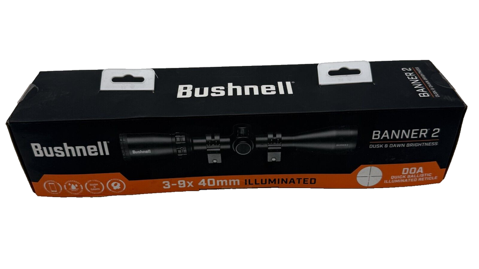 Bushnell Banner 2 3-9x40mm Illuminated Rifle Scope - Mounting Rings ...