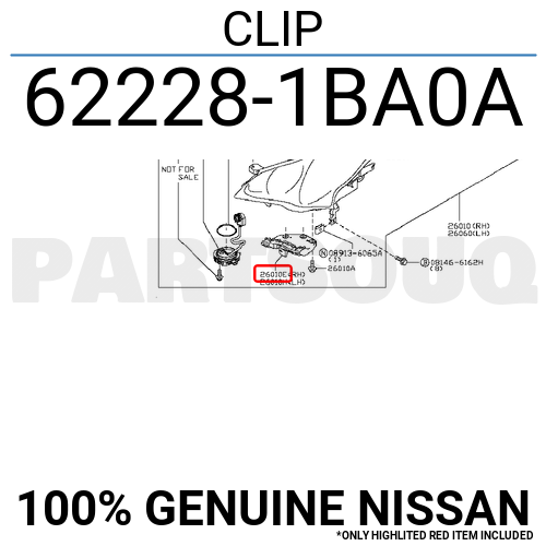 622281BA0A Genuine Nissan CLIP 62228-1BA0A | eBay