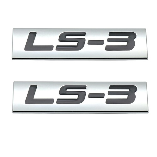 2x Silver Black LS3 LS-3 Emblem 3D Logo Car Side Badge Metal Sticker ...